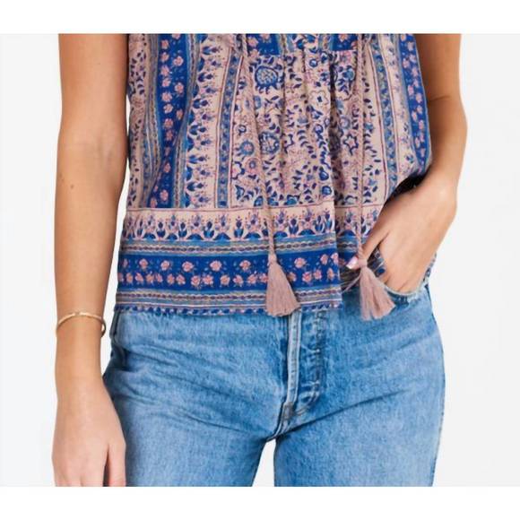 M.A.B.E. | Tops | New Mabe Cass Print Top In Blue | Poshmark